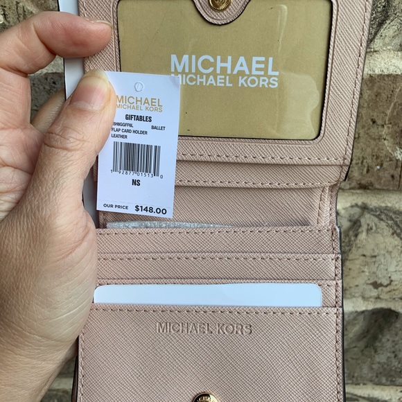 Michael Kors | Bags | Nwt Michaelkors Flap Card Holder Wallet In Ballet ...